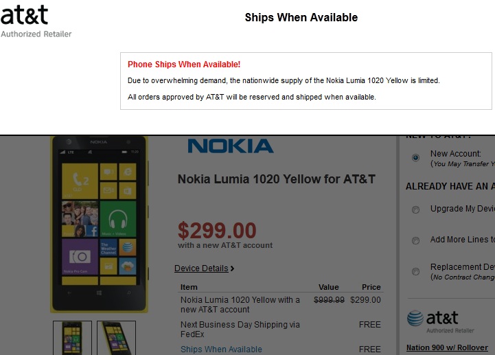 #Lumia1020 sold out at Microsoft store due to "overwhelming demand ...