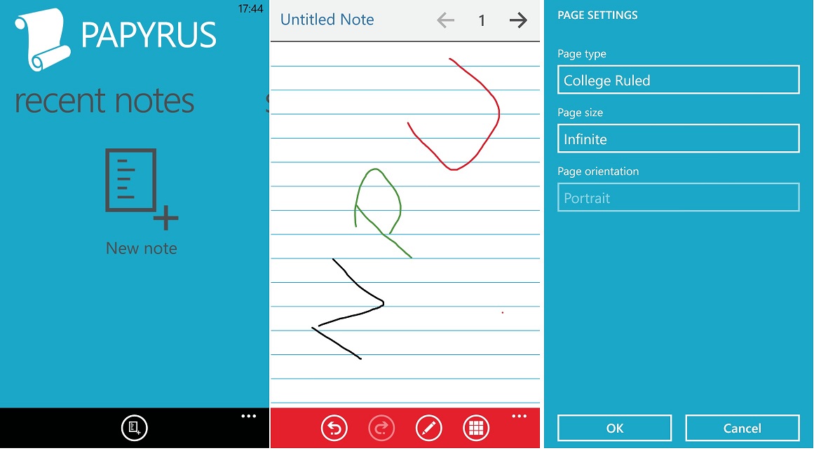 Papyrus comes to Windows Phone. Note taking with finger or Stylus ...