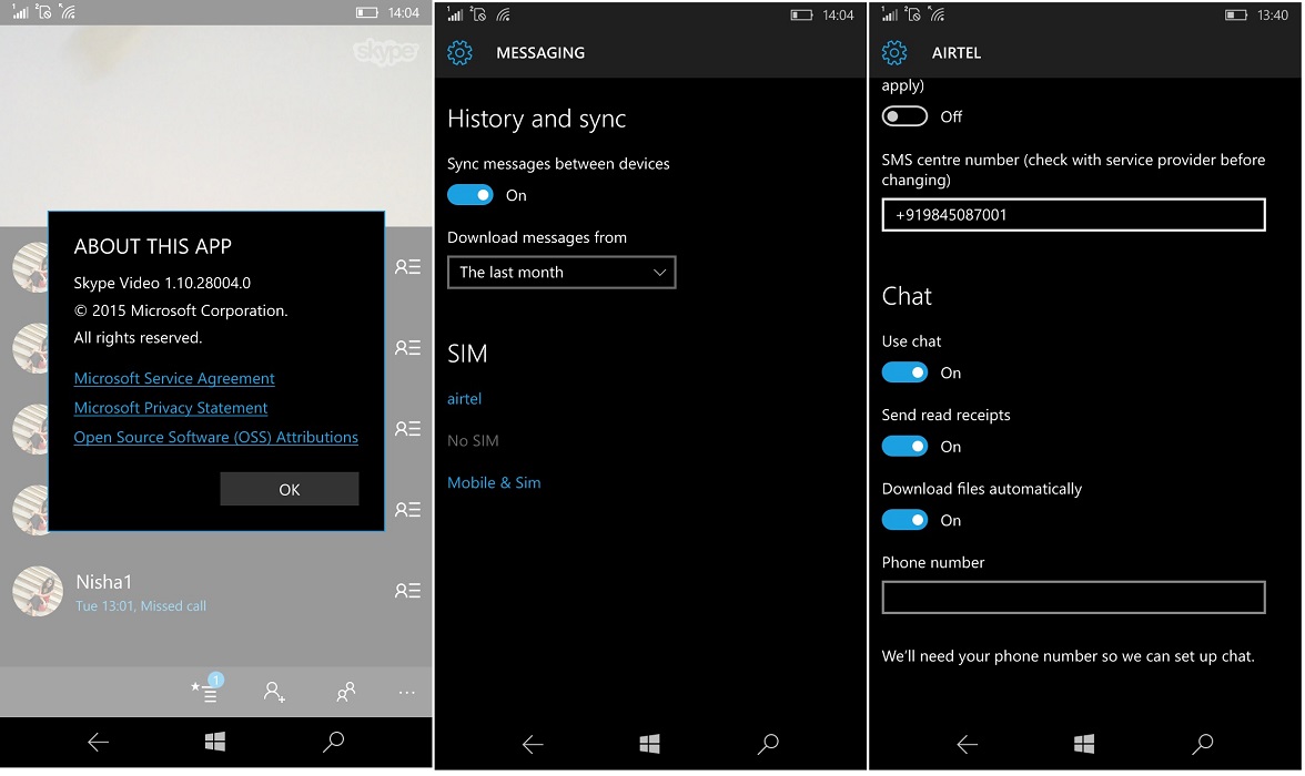 Windows 10 Mobile Messaging update brings Chat settings | Nokiapoweruser